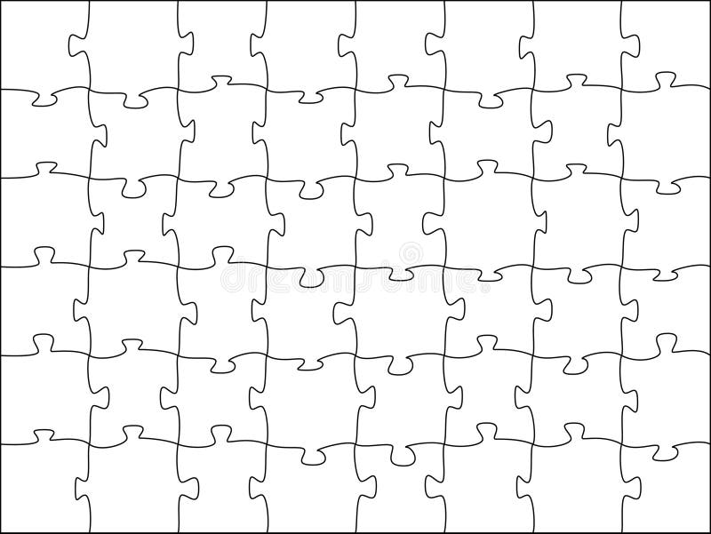 Puzzles Grid Template. Jigsaw Puzzle Pieces, Thinking Game and Jigsaws ...