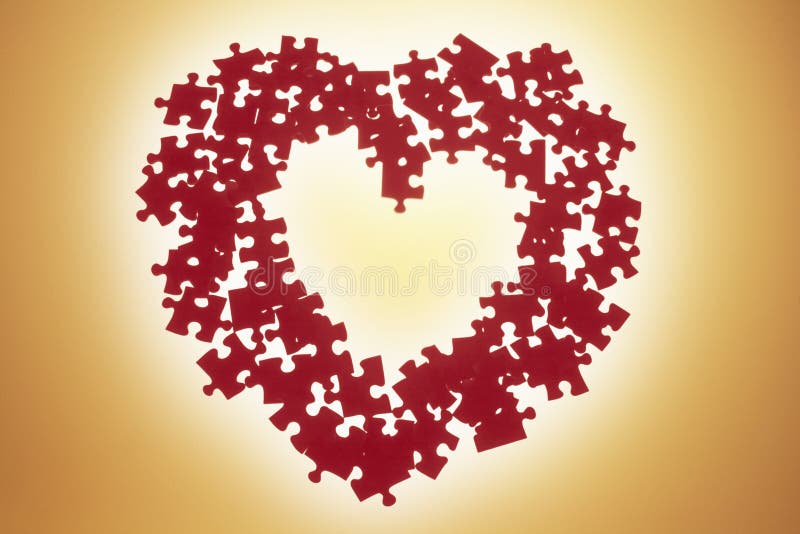 Puzzles in Heart Shape stock image. Image of romance - 130148861