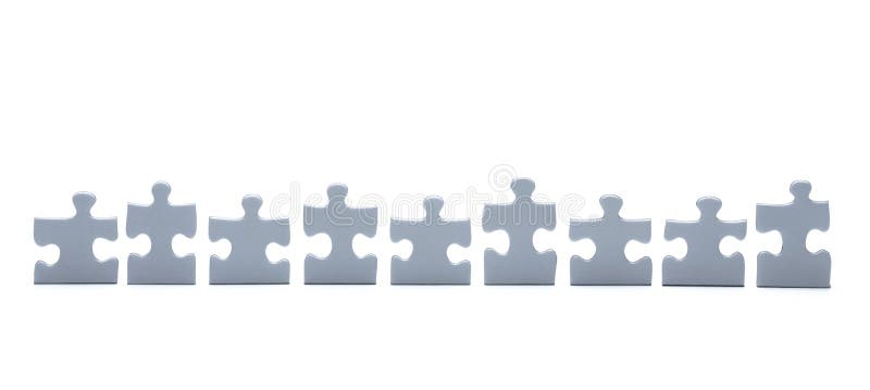 Puzzles Pieces in a Row Isolated Stock Image - Image of game, fragments ...
