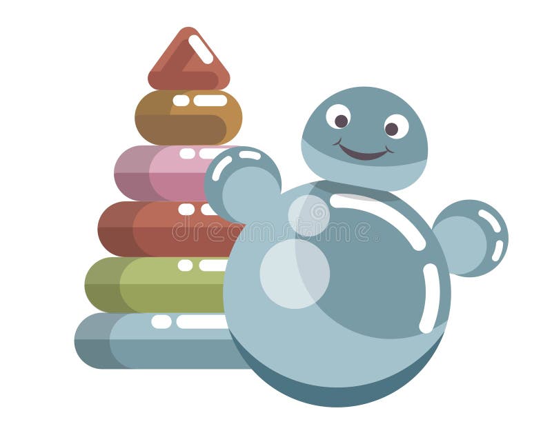 Puzzles and Pyramid Constructors for Kids Play Stock Vector ...