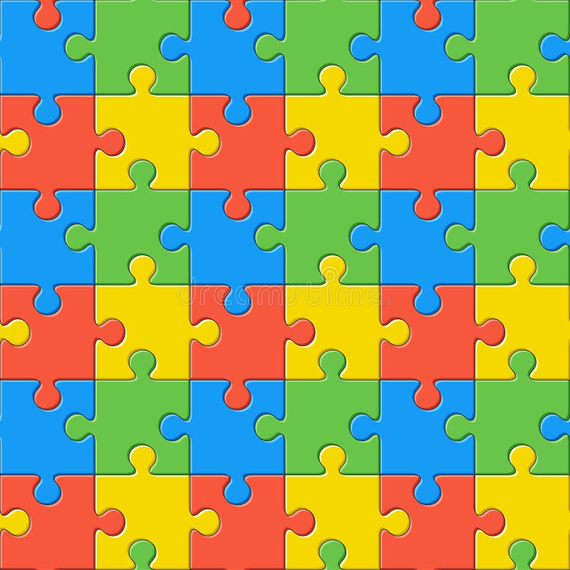 Puzzles. Seamless Color Pattern Stock Vector - Illustration of blank ...