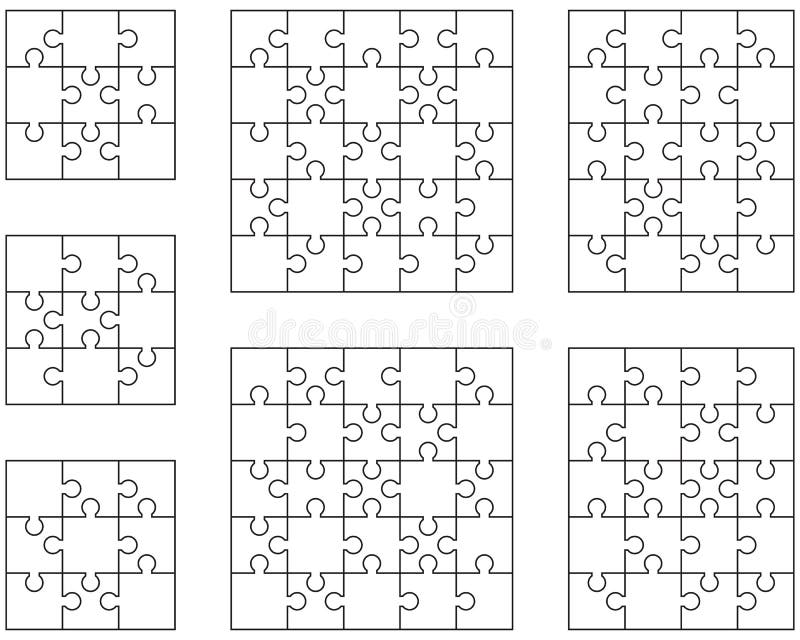 Puzzles, separate pieces stock illustration. Illustration of design ...