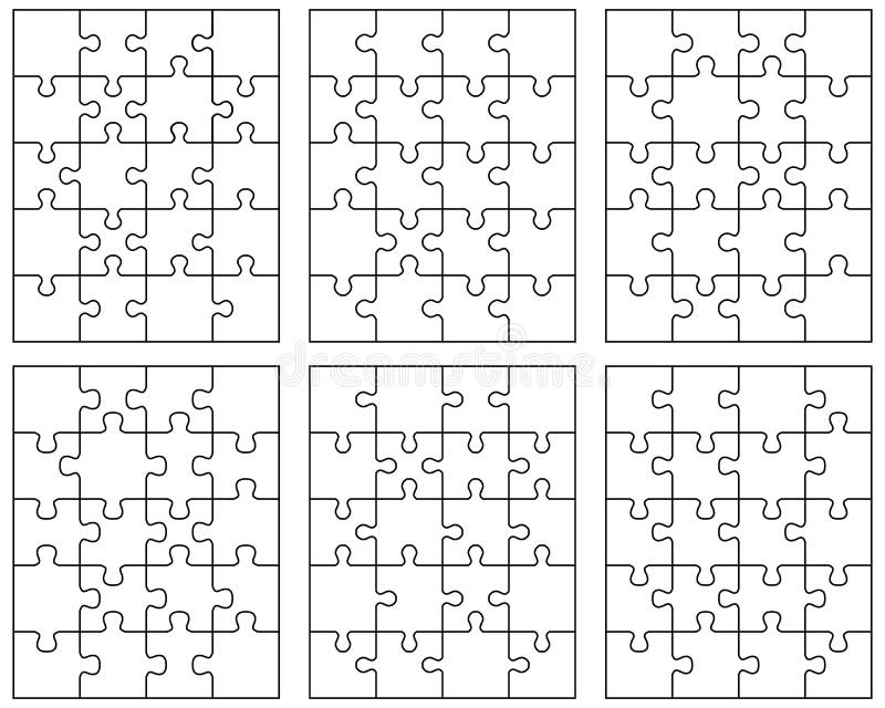 Puzzles, separate pieces stock illustration. Illustration of modern ...