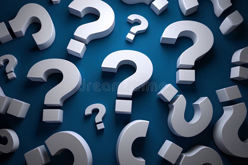 Puzzling 3d Questions and Question Marks on a Dark Blue Background ...