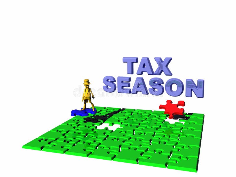 The puzzling tax season. stock illustration. Illustration of diversity ...