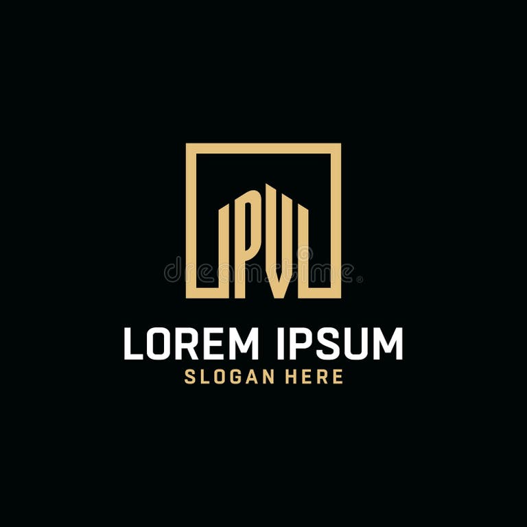 PV Initial Monogram Logo Design with Square Shape Design Ideas Stock ...