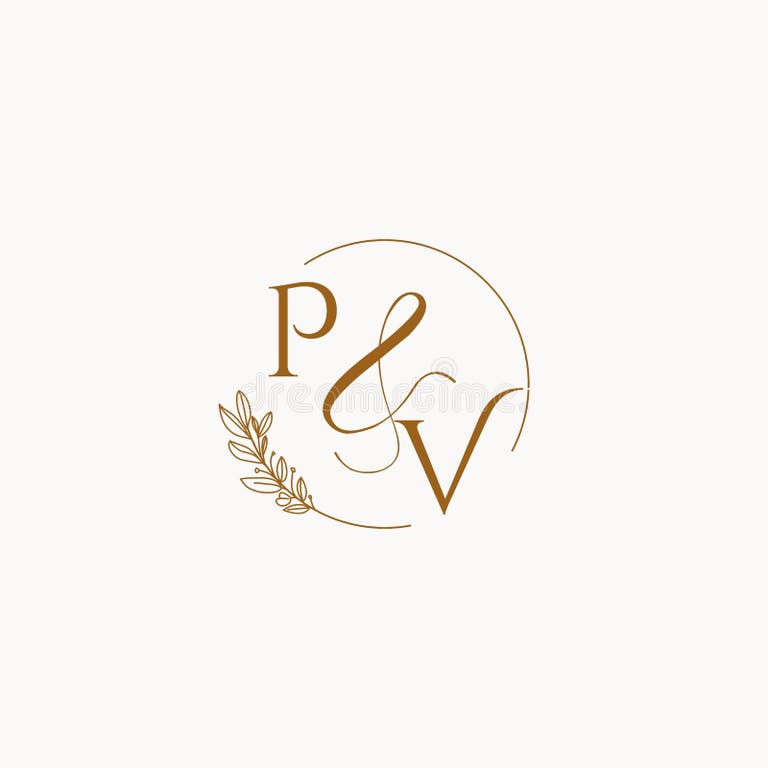 PV Initial Wedding Monogram Logo Stock Illustration - Illustration of ...