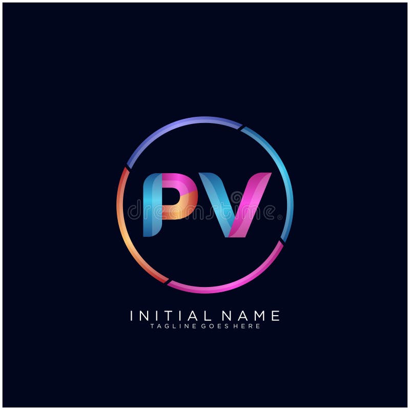 PV Letter Logo Icon Design Template Elements Stock Vector ...