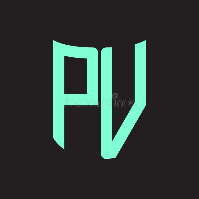 PV Logo Monogram with Ribbon Style Design Template Stock Illustration ...