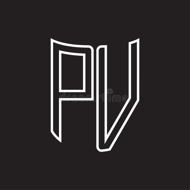 PV Logo Monogram with Ribbon Style Outline Design Template Stock Vector ...