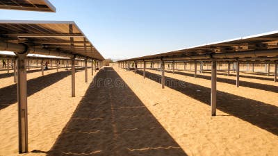 PV Module Tracker System with Installed Modules Stock Image - Image of ...