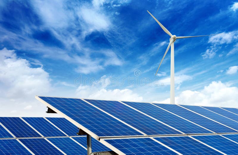 Solar panel and windmill stock photo. Image of clean, building - 9514788