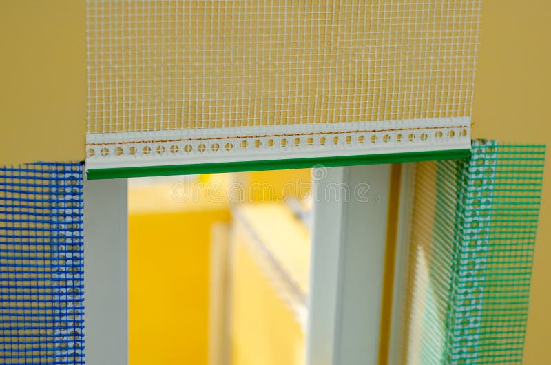 PVC Angle Profile Corner with Fiberglass Mesh Stock Photo - Image of ...