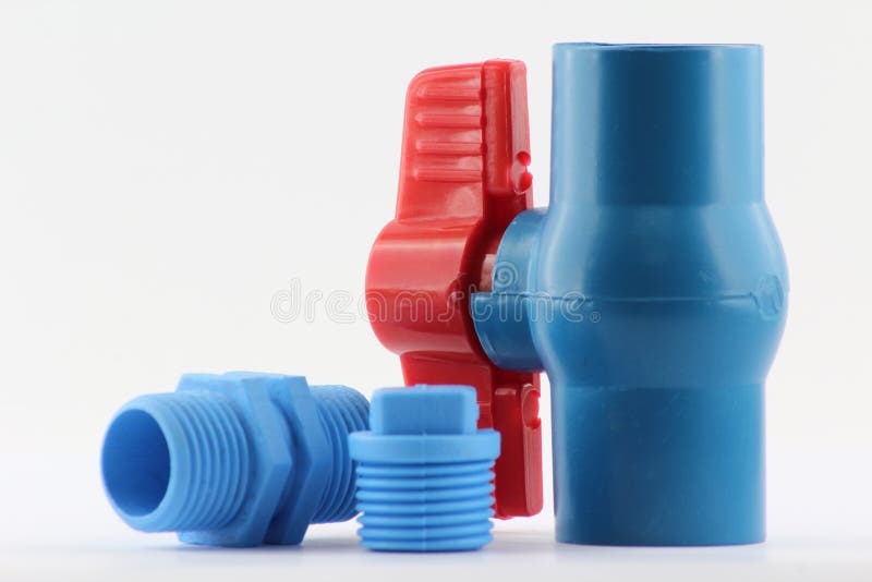 PVC Ball Valve and Fittings Stock Photo - Image of construction, faucet ...