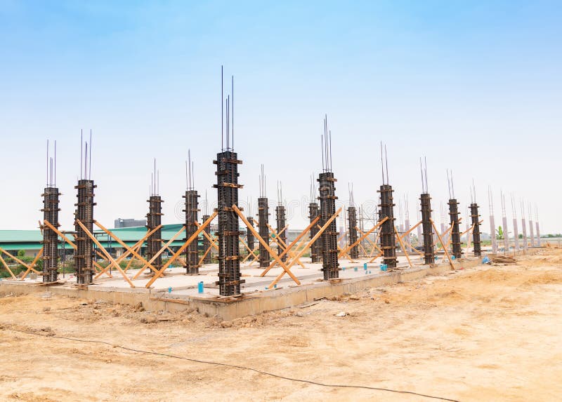 PVC Column Formwork Under Construction Stock Image - Image of industry ...