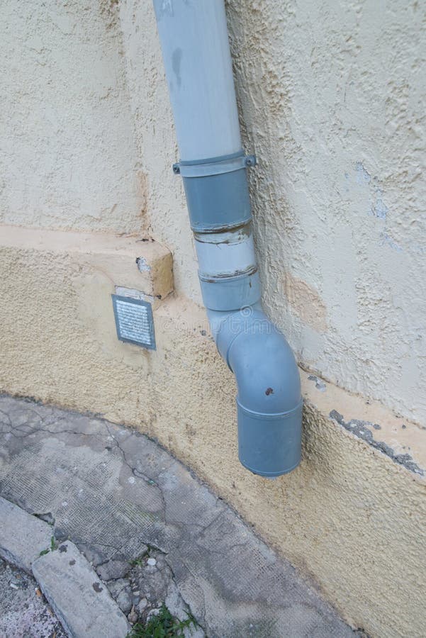 PVC drain pipe stock image. Image of wall, drain, rainwater - 136955223
