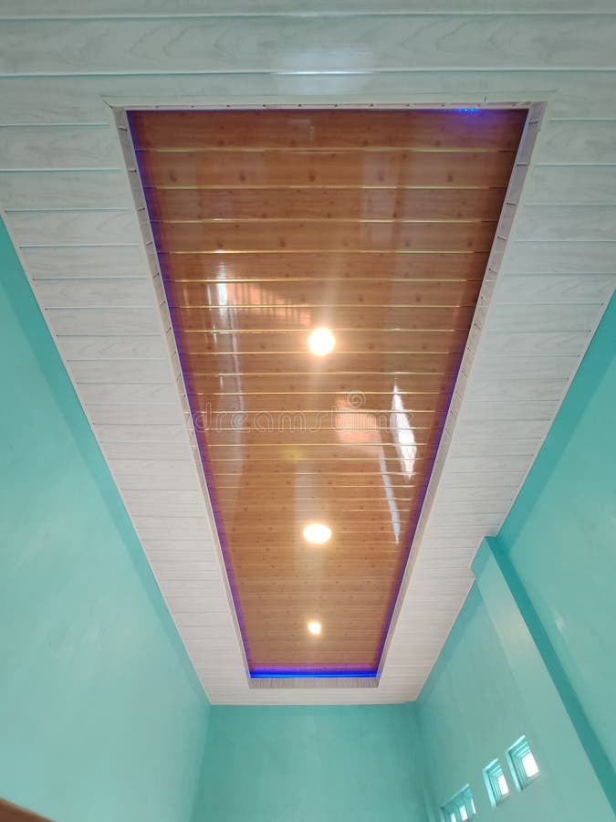 PVC Drop Ceiling, Brown but Wood Pattern Stock Image - Image of ceiling ...