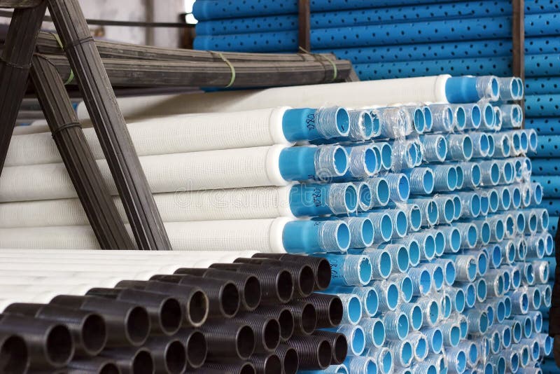 PVC Filter Which is Lowered into the Borehole Stock Image - Image of ...