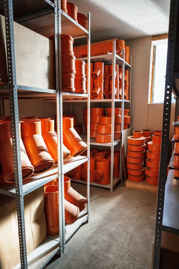 PVC Fitting in the Warehouse - a Draining Tee Revision Pipe Stock Photo ...