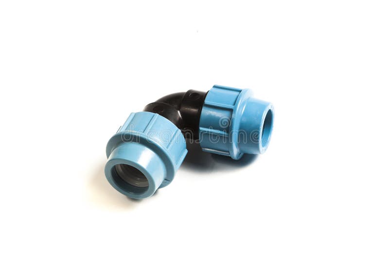 PVC Fittings - Draining Straight and Elbow Pipes Isolated on White ...