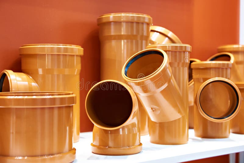 PVC Fittings for Sewer System Stock Photo - Image of drain, sewerage ...