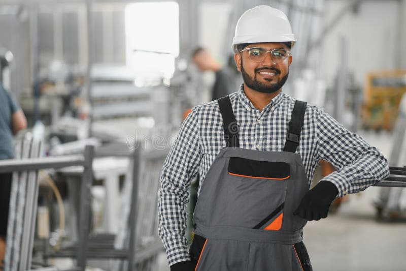 PVC Industry Worker or Operator Making Frames for Windows and Doors ...