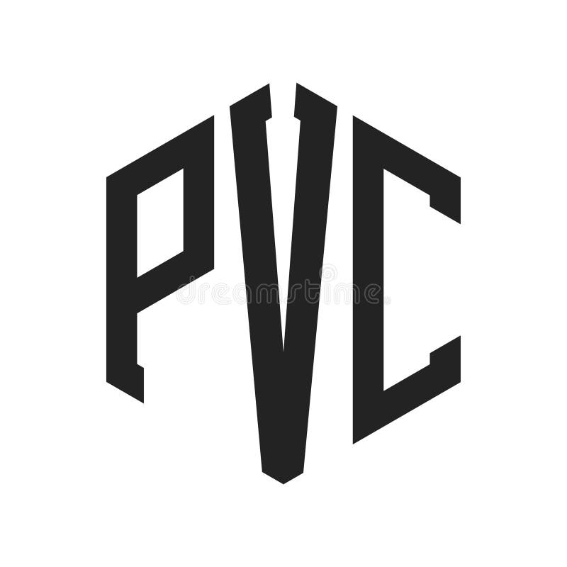 PVC Logo Design. Initial Letter PVC Monogram Logo Using Hexagon Shape ...