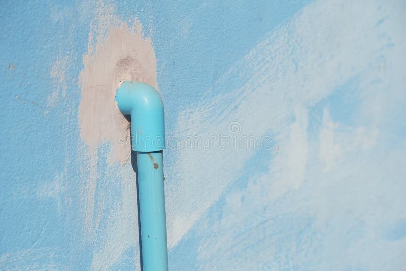 Pvc Pipe on Blue Cement Wall Texture Stock Photo - Image of blue ...