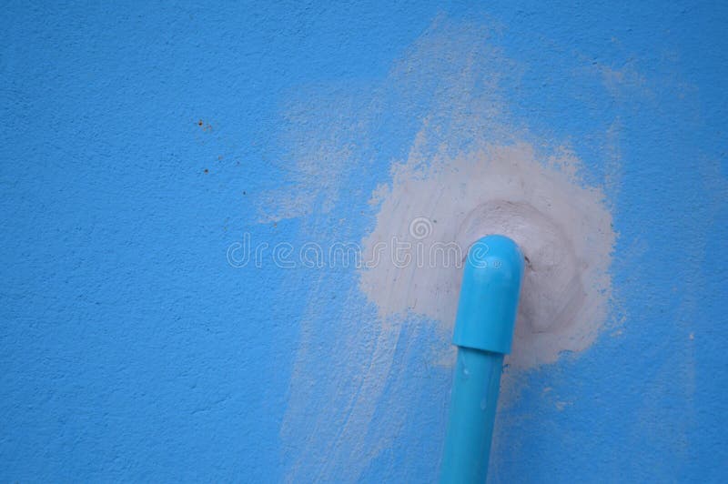 Pvc Pipe on Blue Cement Wall Texture Stock Image - Image of plastic ...