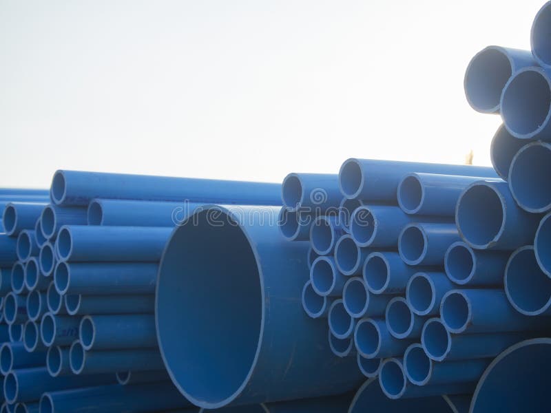 PVC pipe and evening light stock photo. Image of plumbing - 174668080