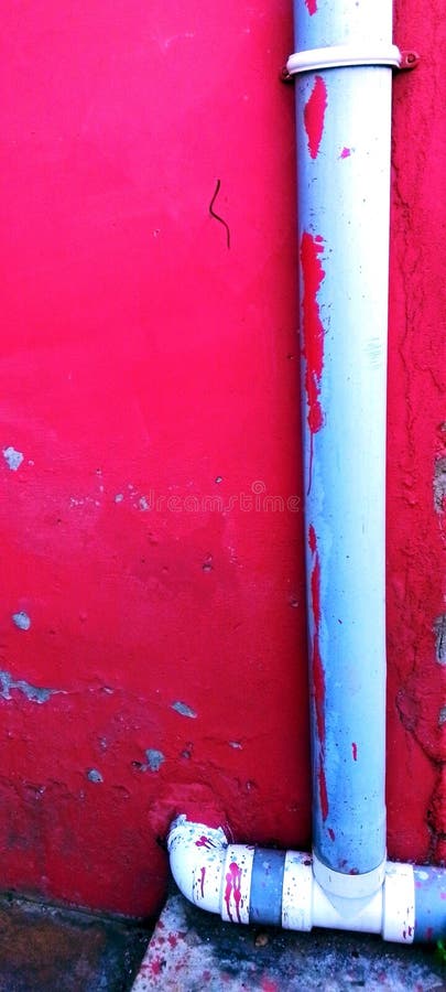 Pvc pipe laid on wall stock image. Image of engineering - 298509689