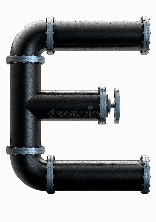 PVC Pipe Letter Concept stock illustration. Illustration of metal ...