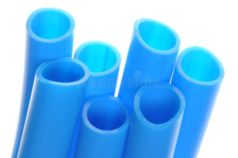 Blue PVC Plastic Pipes and Fittings Used for Underground Water Supply ...
