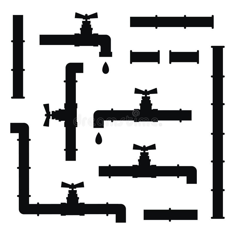 Pvc Pipes Joints Vector Set Stock Vector - Illustration of pipes, drain ...
