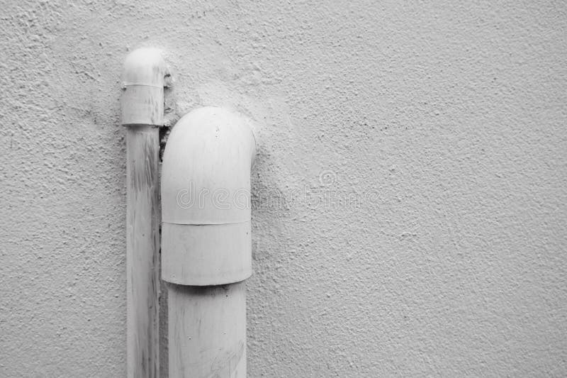 PVC Pipes that Protruded from the Cement Wall Caused by the Water ...