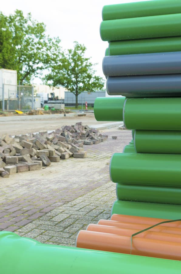 Pvc pipes stock image. Image of concrete, fabrication - 35182997
