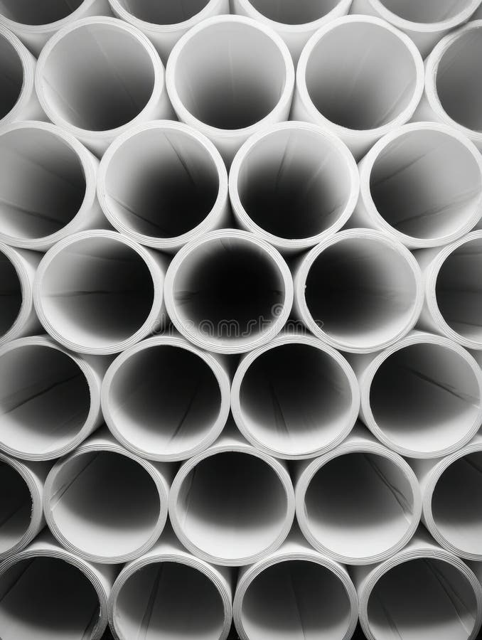 Stacked PVC Pipes Arranged in a Triangle Shape with a White Upper ...
