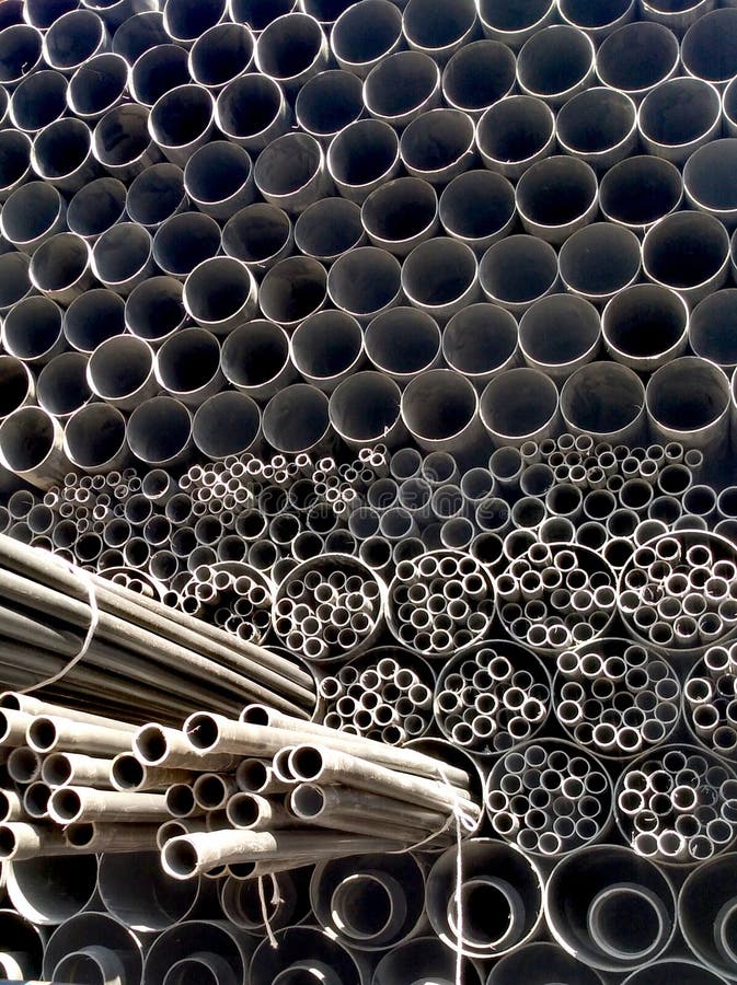 Pvc Pipes Stacked in Warehouse Stock Image - Image of industrial ...