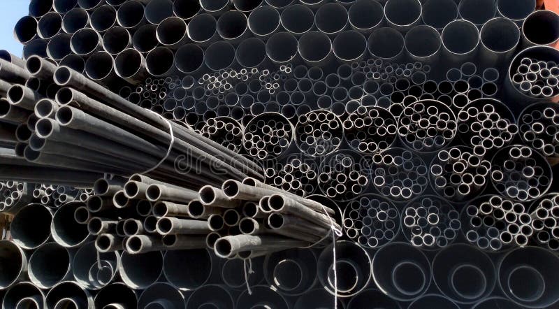Pvc Pipes Stacked in Warehouse Stock Photo - Image of pipe, drainage ...
