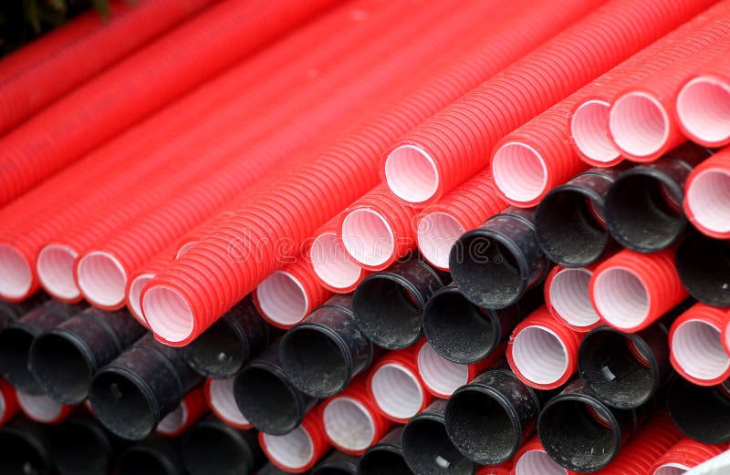 PVC Pipes of Various Colors on the Construction Site Stock Image ...