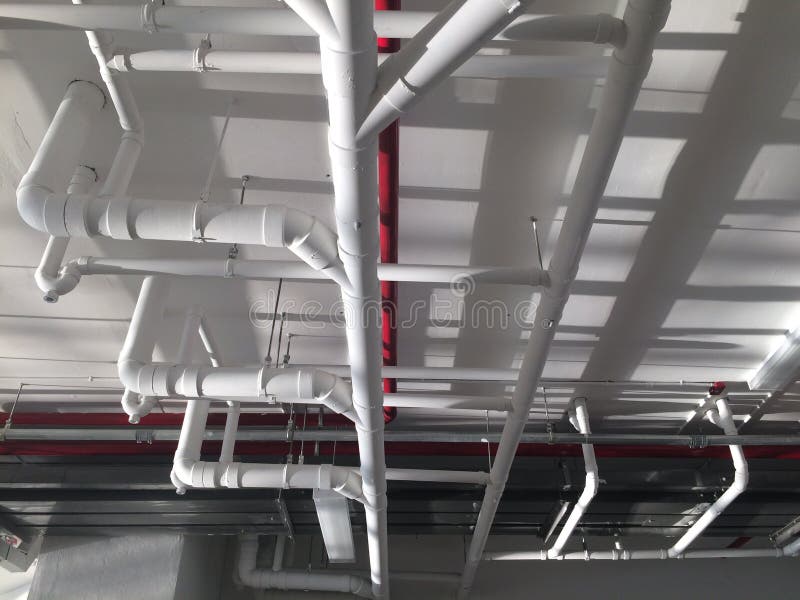 PVC Piping Hanging Underpass Building Stock Image - Image of power ...
