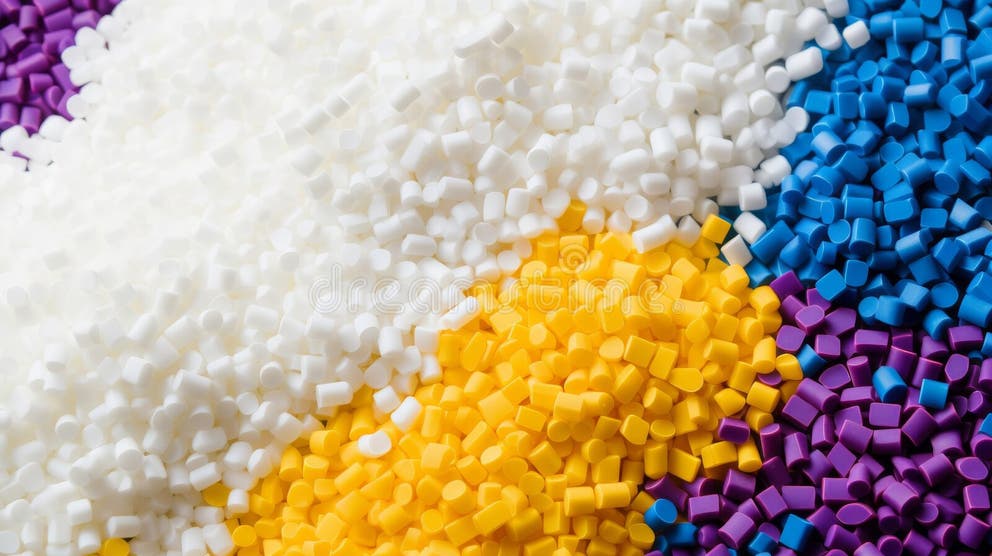 PVC Plastic Polymer Granules with a Regular, Granular Texture and a ...