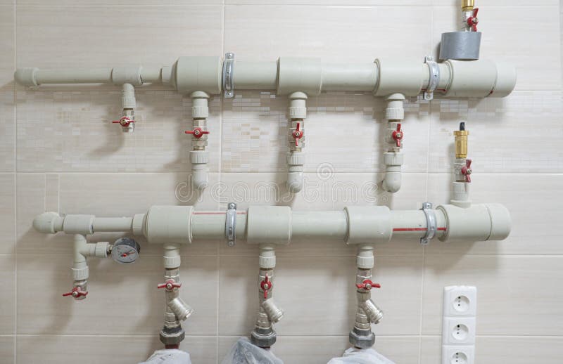 Pvc Plumbing Pipes in Home Building Stock Photo - Image of faucet ...