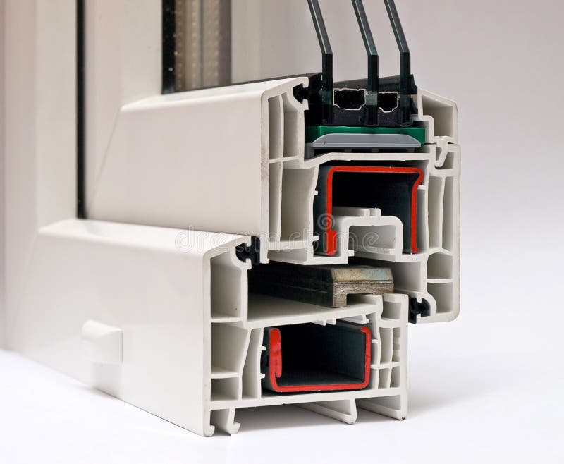 PVC Profile System for Windows Stock Image - Image of industry, clear ...
