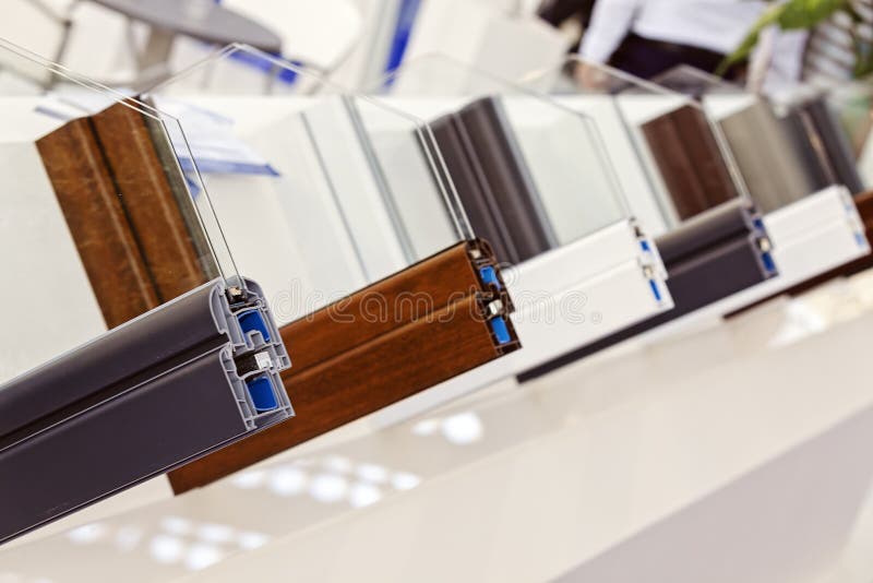 Sample 3 PVC of a window stock photo. Image of sample - 5103334