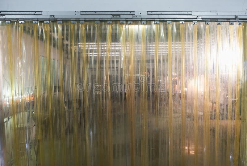 PVC STRIP CURTAIN of Factory Door Stock Photo - Image of curtain ...