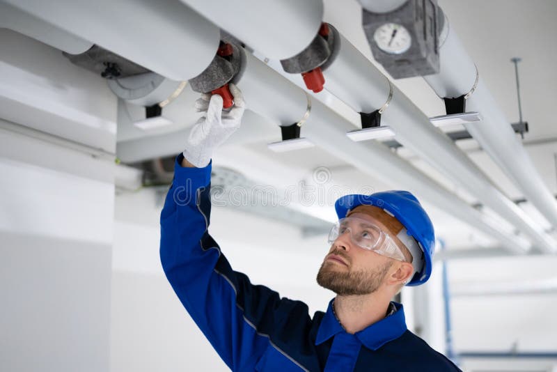 PVC Water Pipe Inspection by Construction Stock Photo - Image of ...