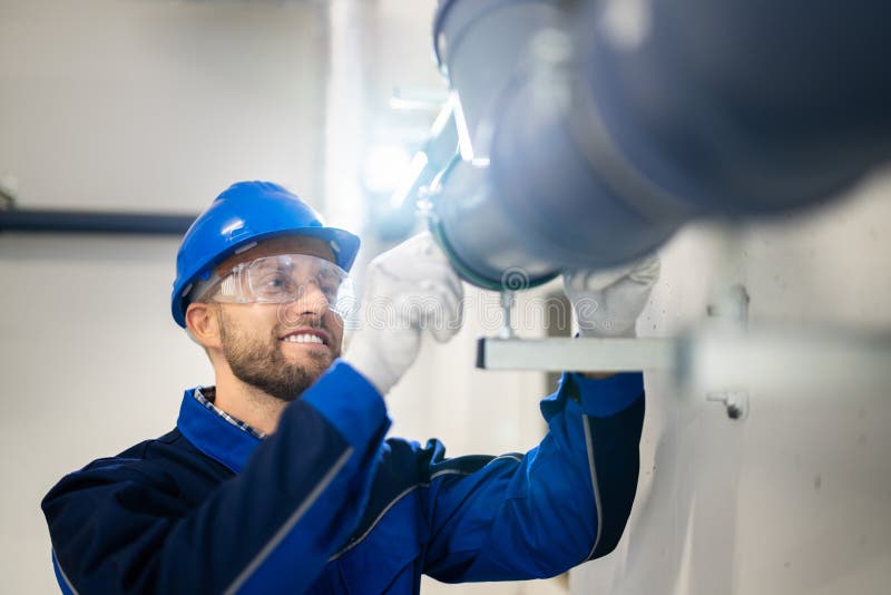 PVC Water Pipe Inspection by Construction Stock Photo - Image of check ...