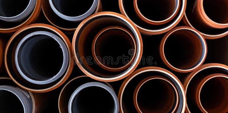 Pvc Water Pipes Close-up, Top View Stock Image - Image of close, duct ...