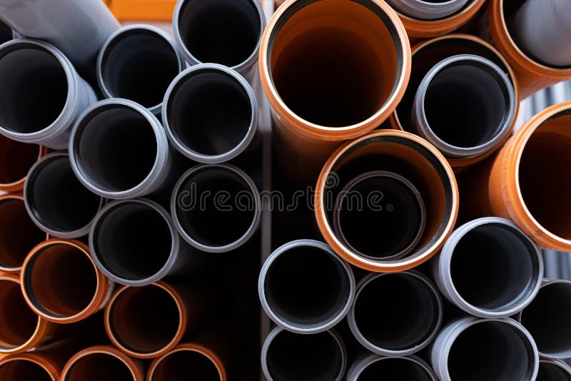 Pvc Water Pipes Close-up, Top View Stock Photo - Image of shiny ...